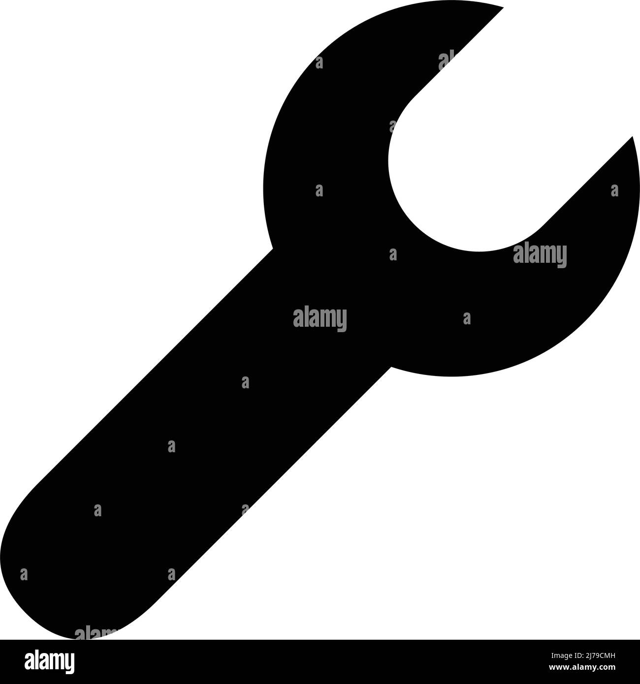Spanner silhouette icon. Wrench icon. Editable vector Stock Vector ...