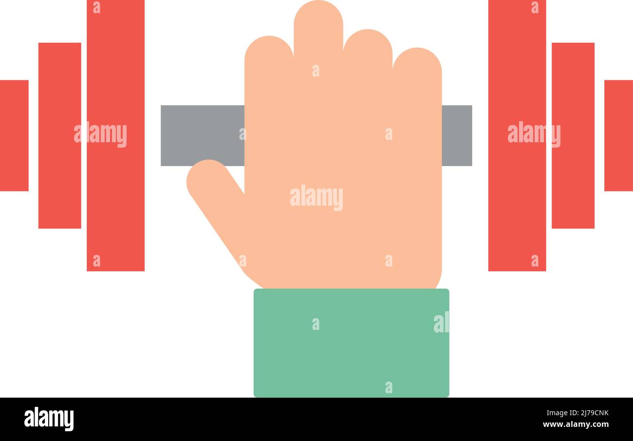 Rising arrow and dumbbell icon. Muscle training. Strengthening muscles ...