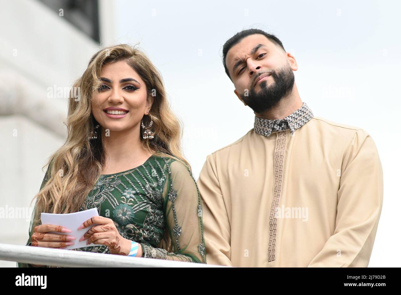 Presenter Mistah Islah and Mehreen Baig at Eid in the Square 2022, in ...