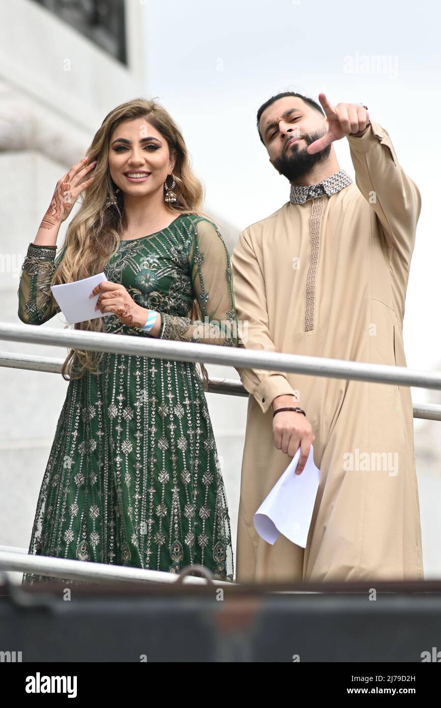 Presenter Mistah Islah and Mehreen Baig at Eid in the Square 2022, in ...