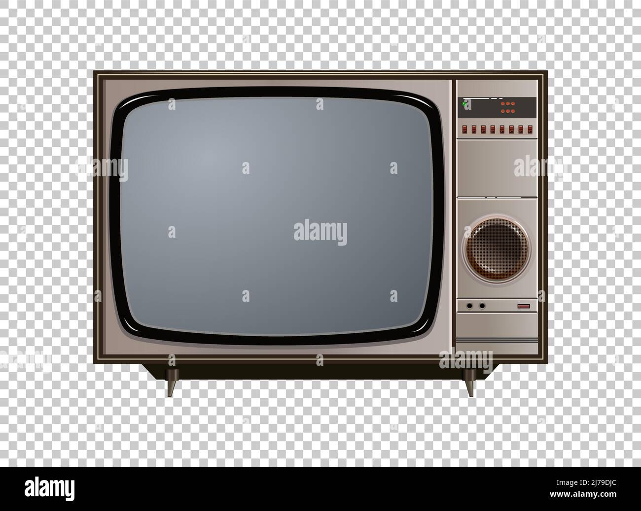 Vector retro television mock up isolated on transparent grid Stock ...