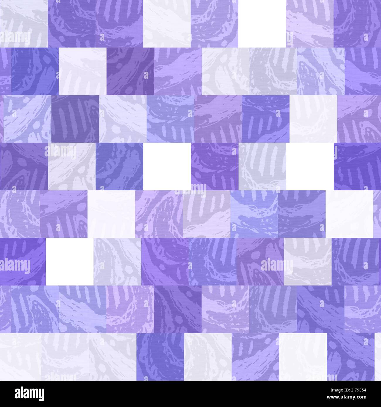 Random patchwork purple mosaic pixel grid seamless pattern. Modern ...