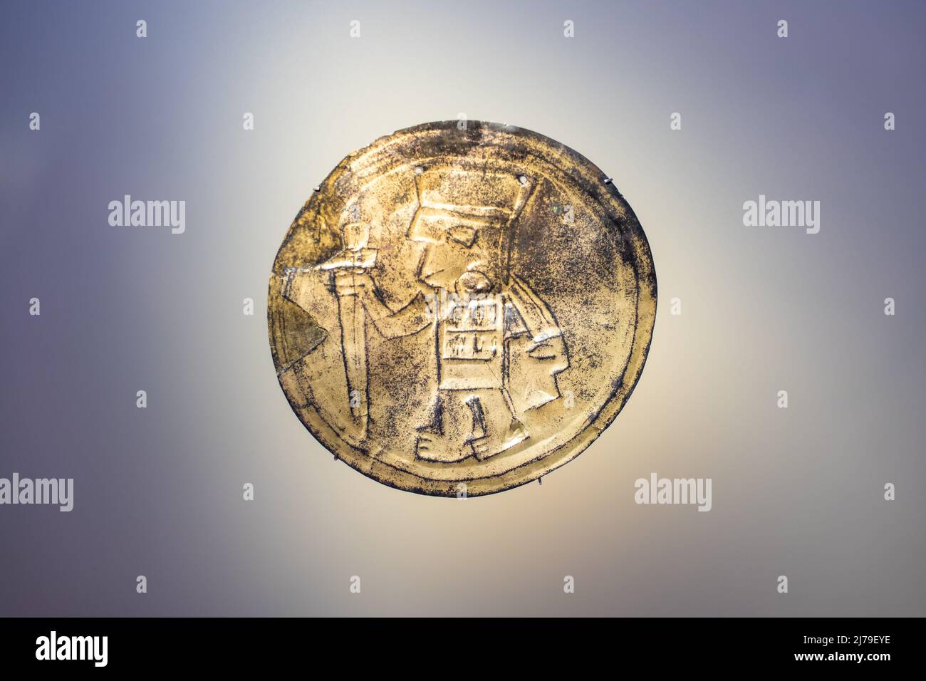 Bogota, Colombia, gold museum, May 5, 2022. A pre-Columbian artifact ...