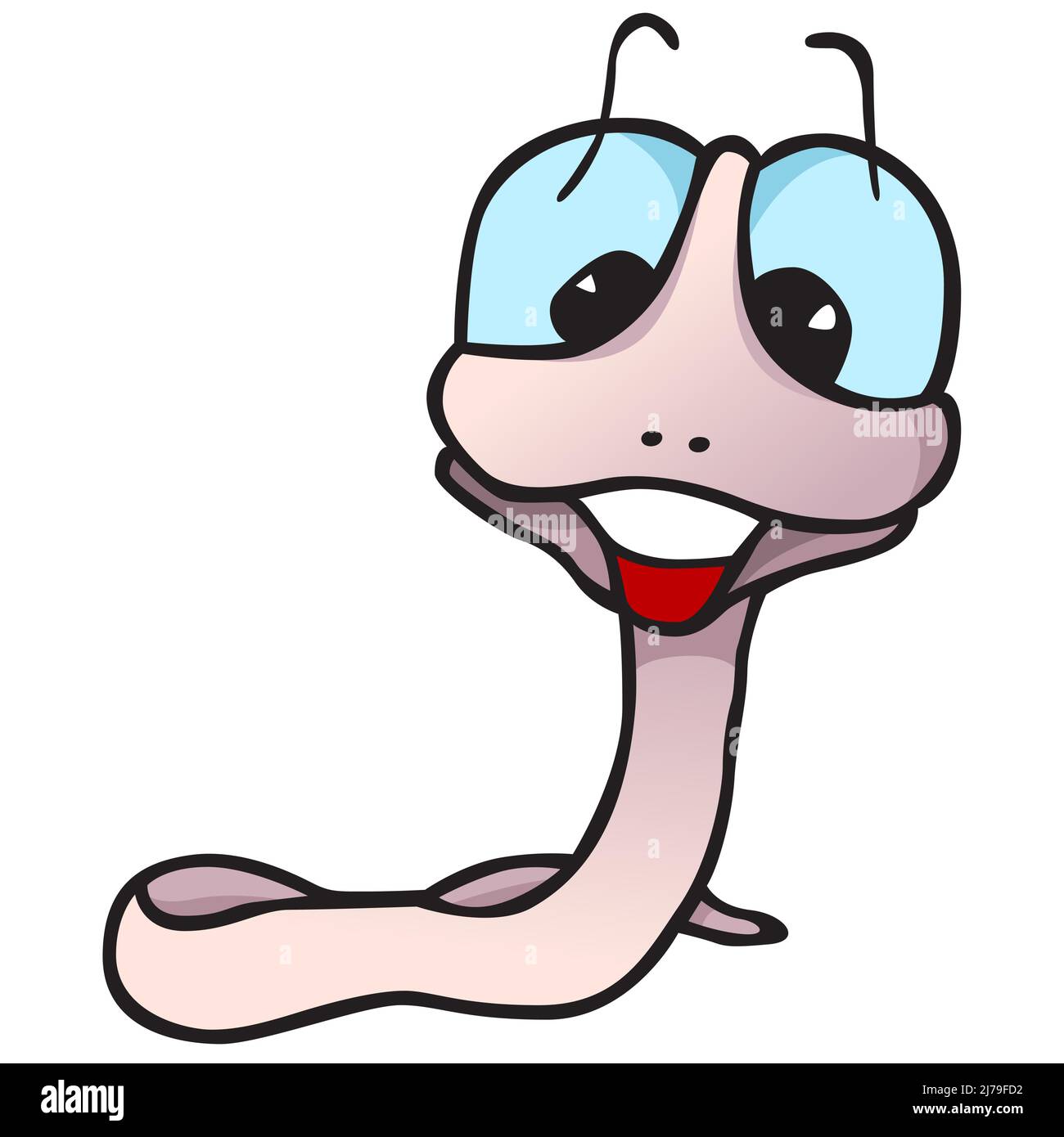 Blue-eyed Pink Earthworm Stock Vector Image & Art - Alamy