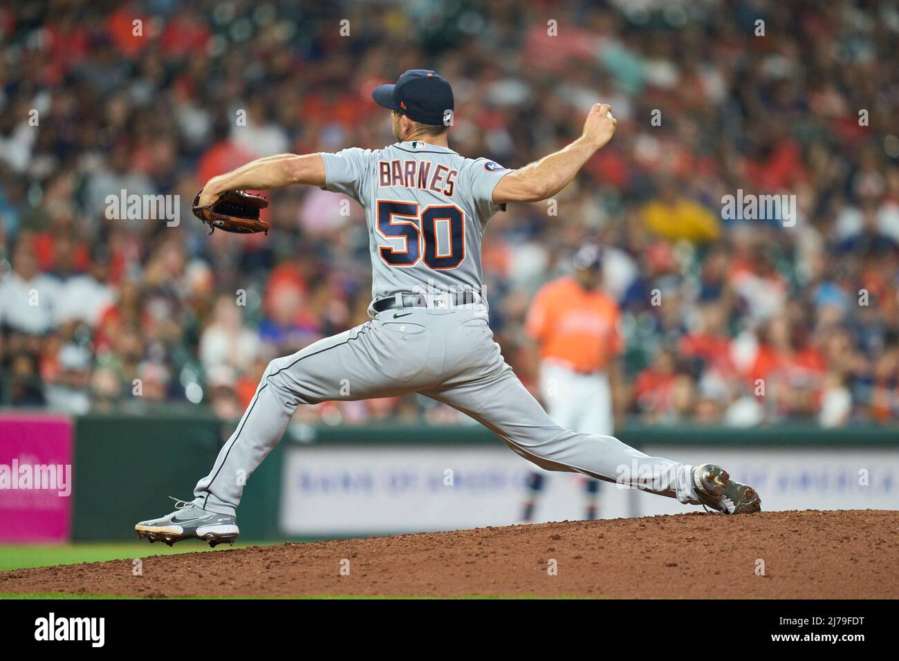 May 6 2022: Detroit pitcher Jacob Barnes (50) throws a pitch during the ...