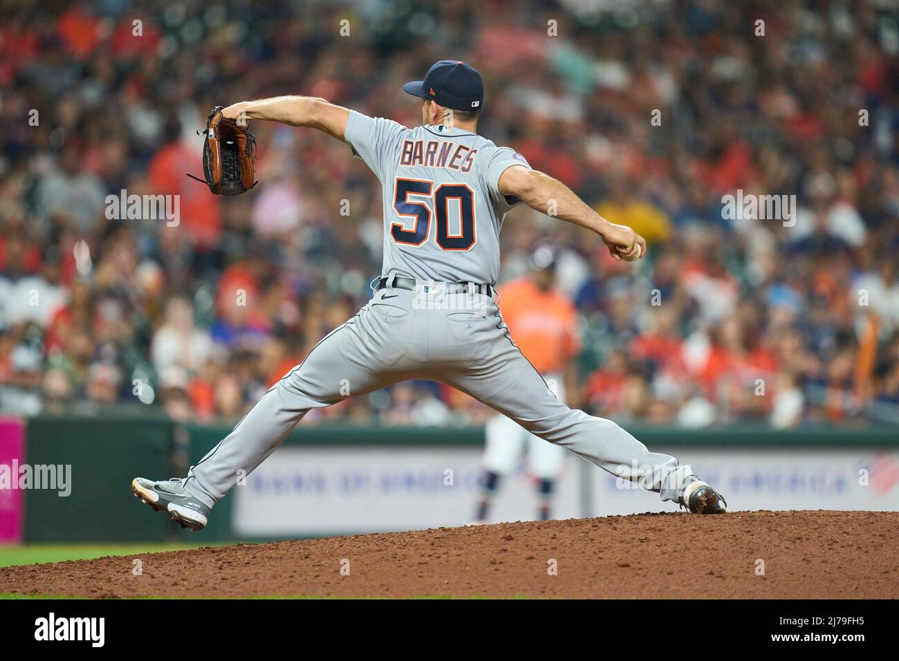 May 6 2022: Detroit pitcher Jacob Barnes (50) throws a pitch during the ...