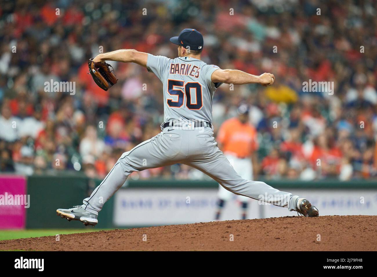 May 6 2022: Detroit pitcher Jacob Barnes (50) throws a pitch during the ...