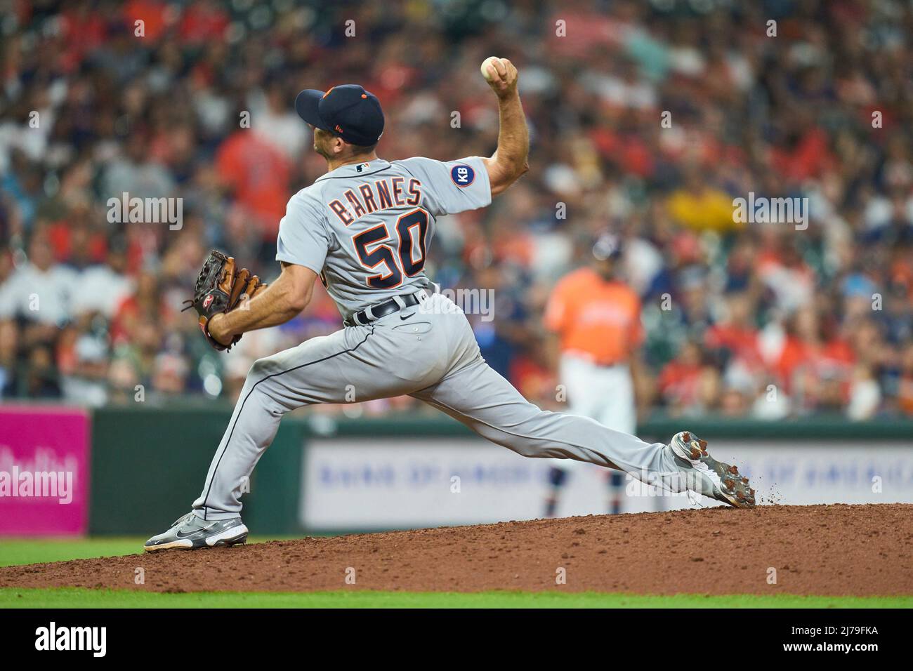 May 6 2022: Detroit pitcher Jacob Barnes (50) throws a pitch during the ...