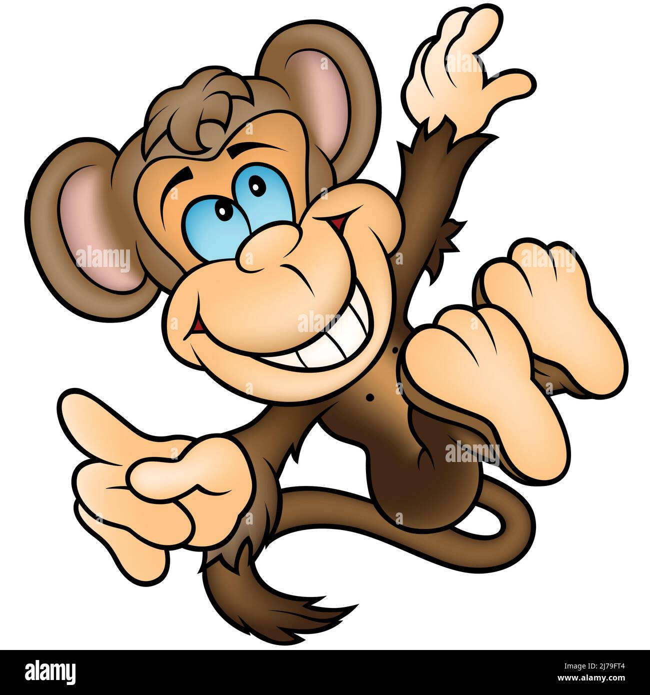 Cute Cartoon Monkeys With Big Eyes