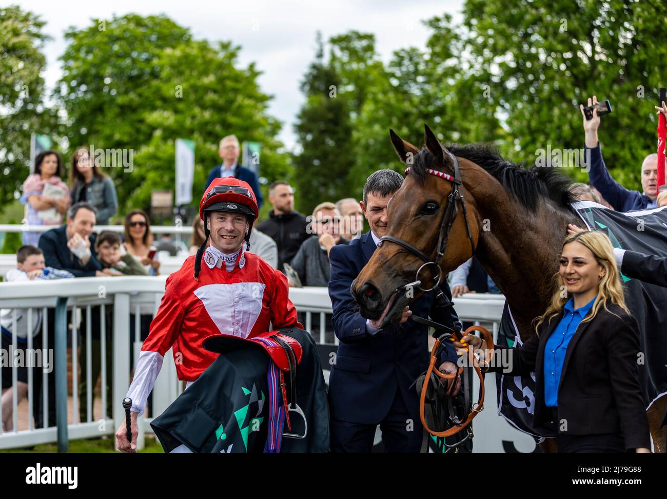 Jockey Jack Mitchell in the winners enclosure after winning on Rogue ...
