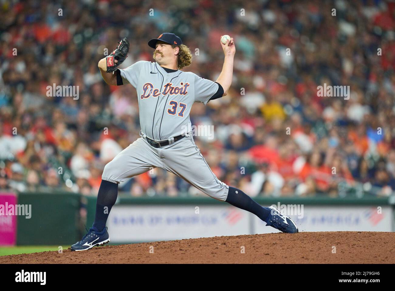 May 6 2022: Detroit pitcher Andrew Chafin (37) throws a pitch during the game with Detroit ...