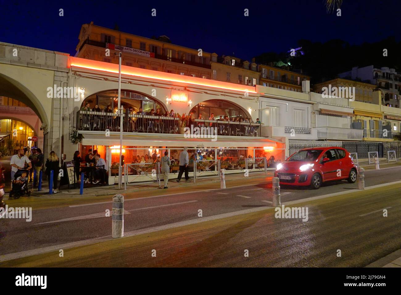 Nizza, Promenade des Anglais, Cafe-Bar Movida // Nice, Promenade des ...
