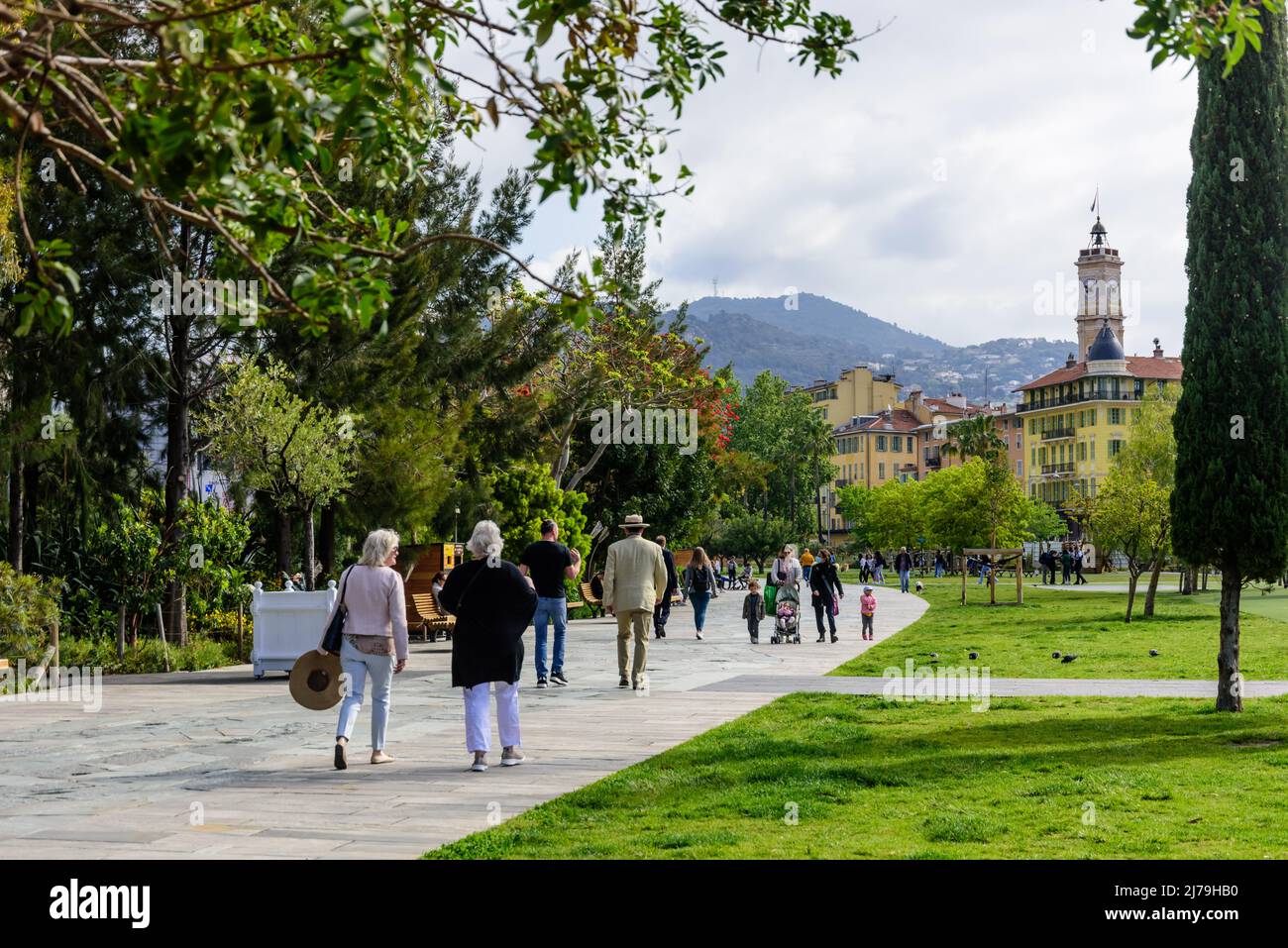 Nizza, Promenade du Paillon // Nice, Promenade du Paillon Stock Photo ...