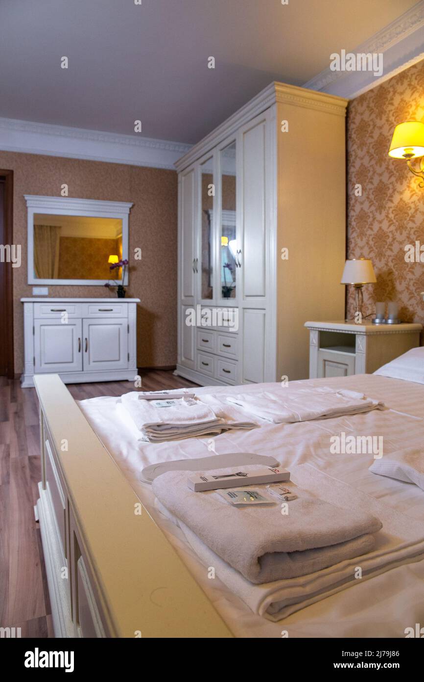 personal hygiene products in the hotel room Stock Photo - Alamy