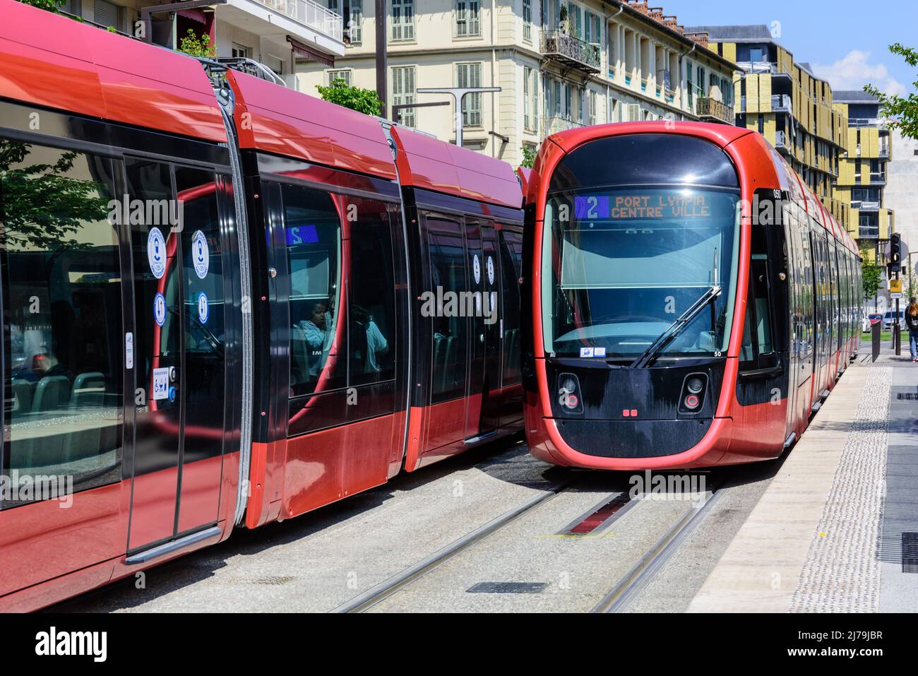 Nice france tram line 2 hi-res stock photography and images - Alamy