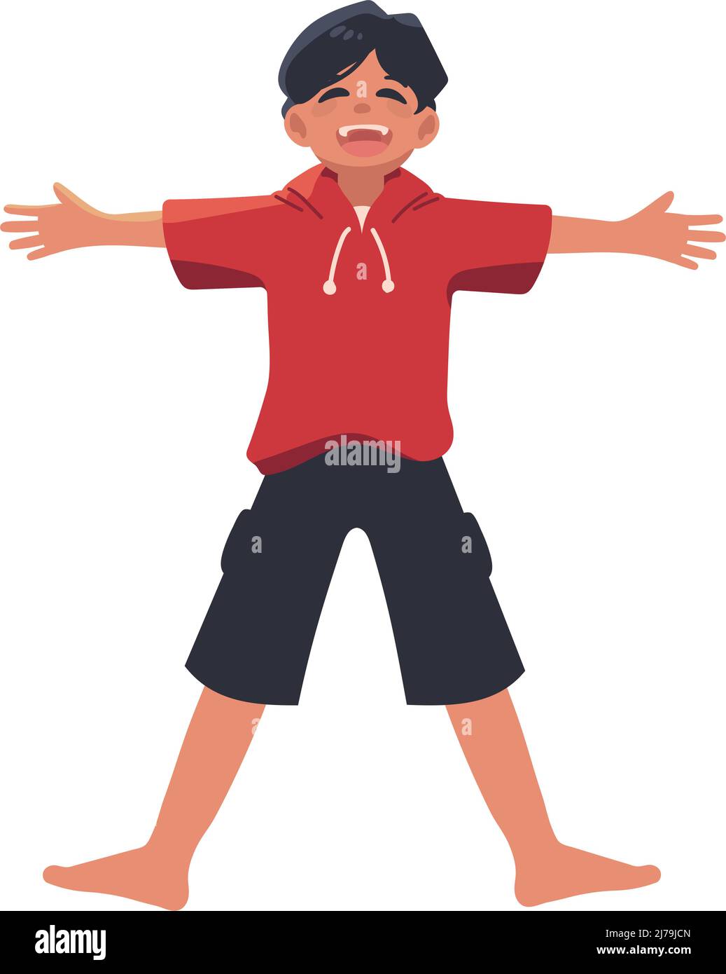 happy boy with open arms Stock Vector Image & Art - Alamy