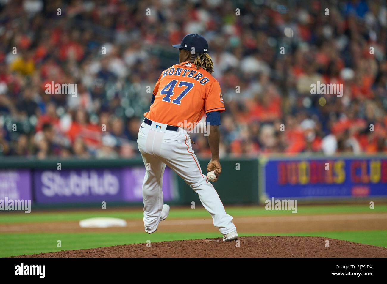 May 6 2022: Houston pitcher Rafael Montero (47) throws a pitch during ...