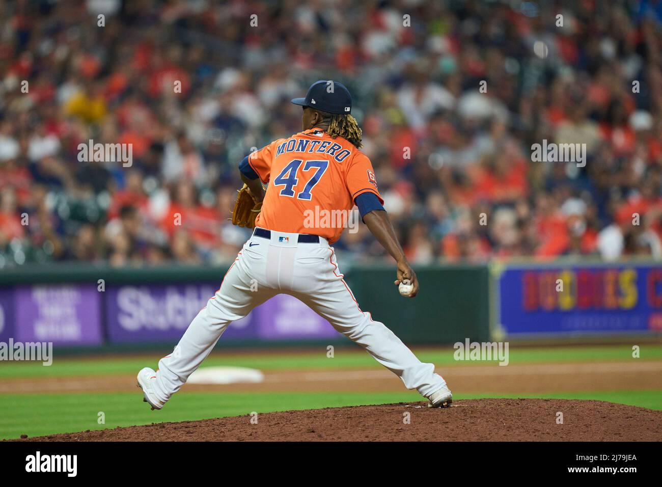 May 6 2022: Houston pitcher Rafael Montero (47) throws a pitch during ...