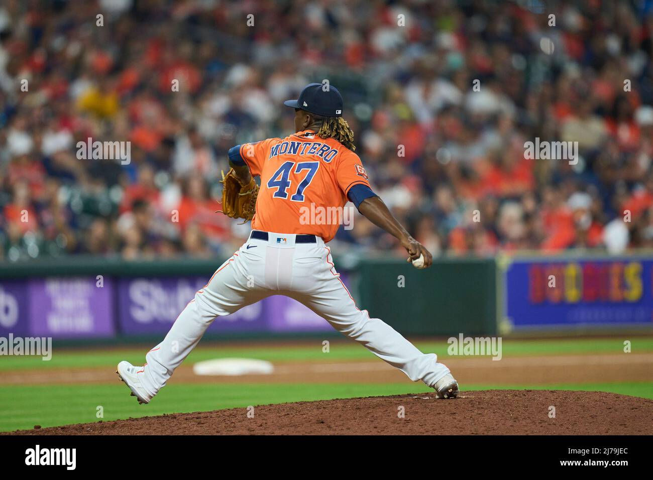 May 6 2022: Houston pitcher Rafael Montero (47) throws a pitch during ...