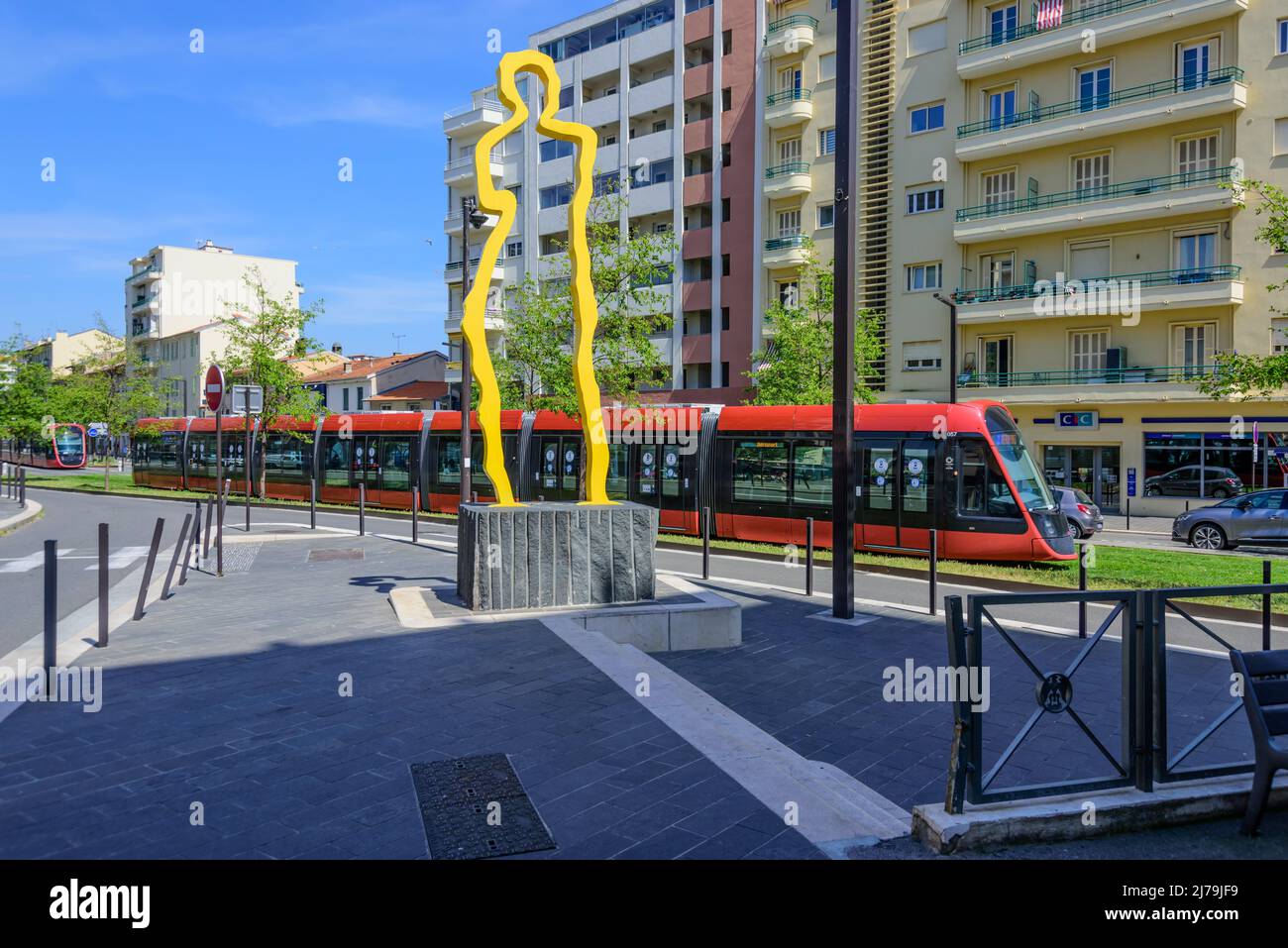Nice france tram line 2 hi-res stock photography and images - Alamy