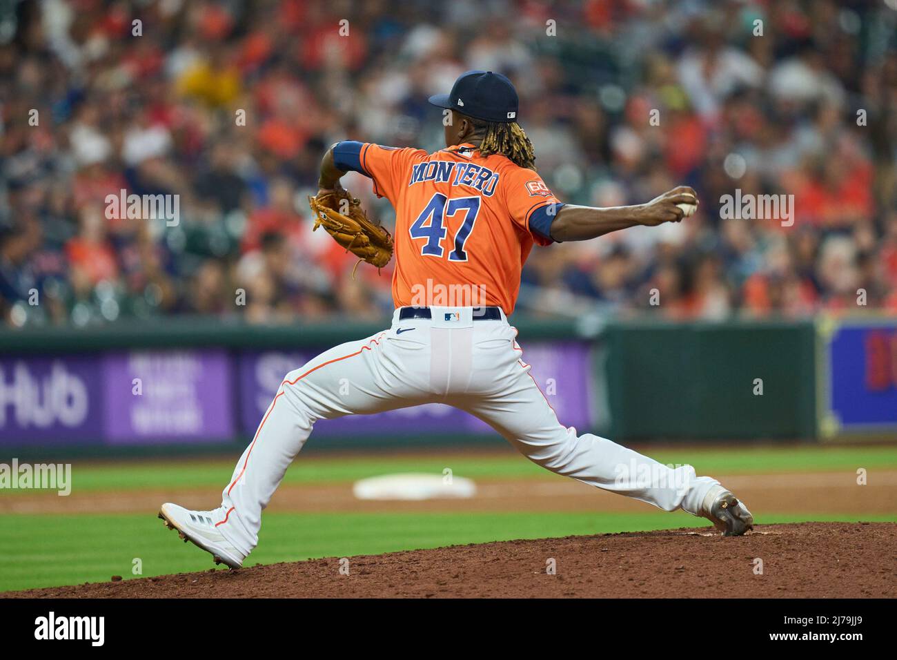 May 6 2022: Houston pitcher Rafael Montero (47) throws a pitch during ...