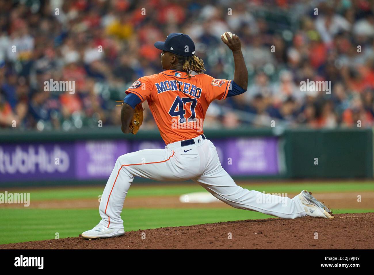 May 6 2022: Houston pitcher Rafael Montero (47) throws a pitch during ...