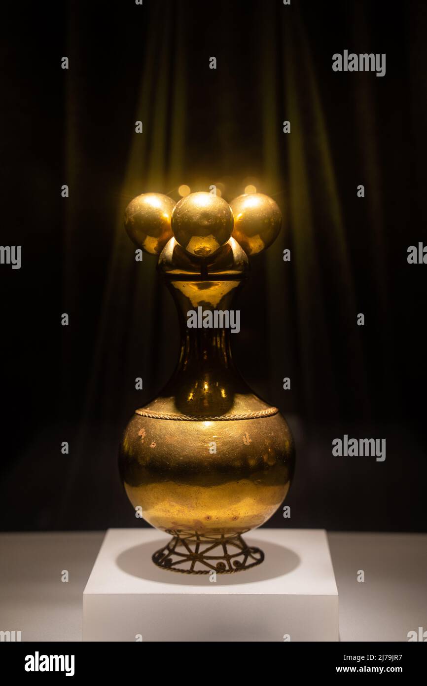 Bogota, Colombia, gold museum, May 5, 2022. pre-Columbian artifact, the ...