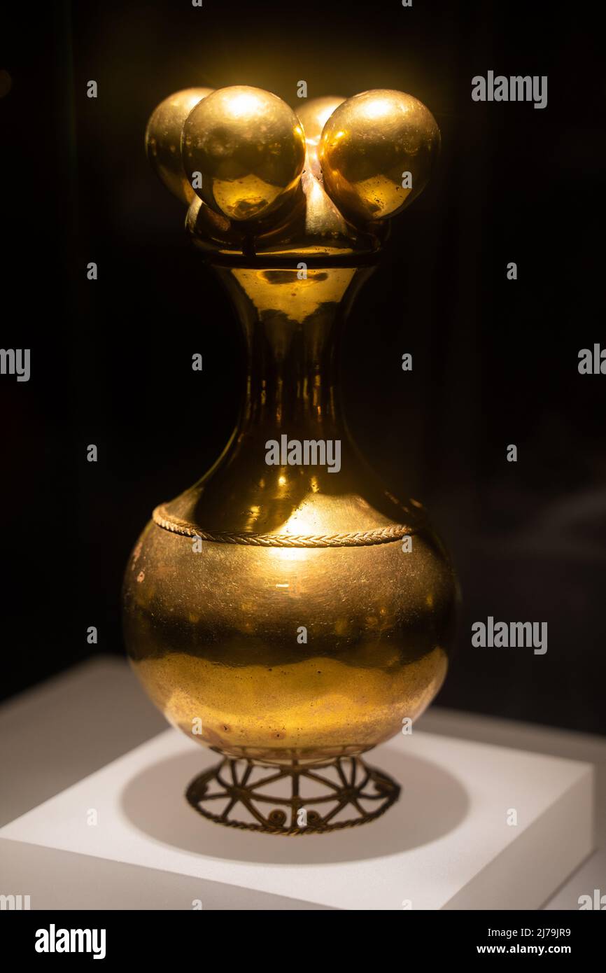 Bogota, Colombia, gold museum, May 5, 2022. pre-Columbian artifact, the ...