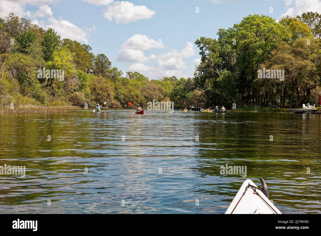 Rainbow River scene, people kayaking, sport, recreation, exercise ...