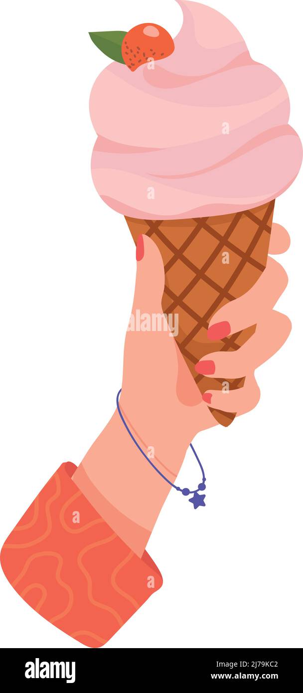 Woman ice cream icecream Stock Vector Images - Alamy
