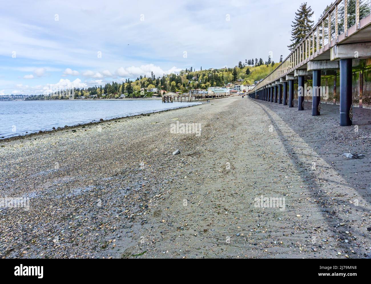 Landscape shot of the shoreline in Redondo Beach, Washington Stock ...
