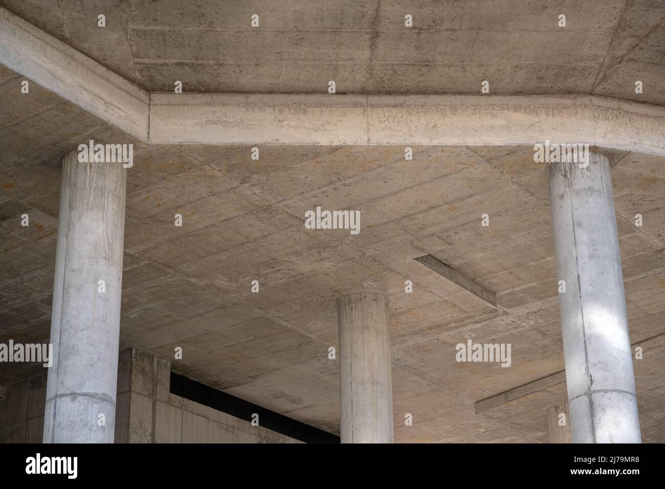Abstract building architecture concept. concrete structure column ...
