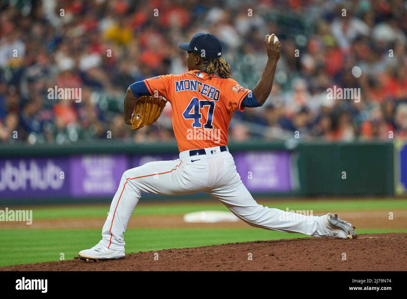 May 6 2022: Houston pitcher Rafael Montero (47) throws a pitch during ...