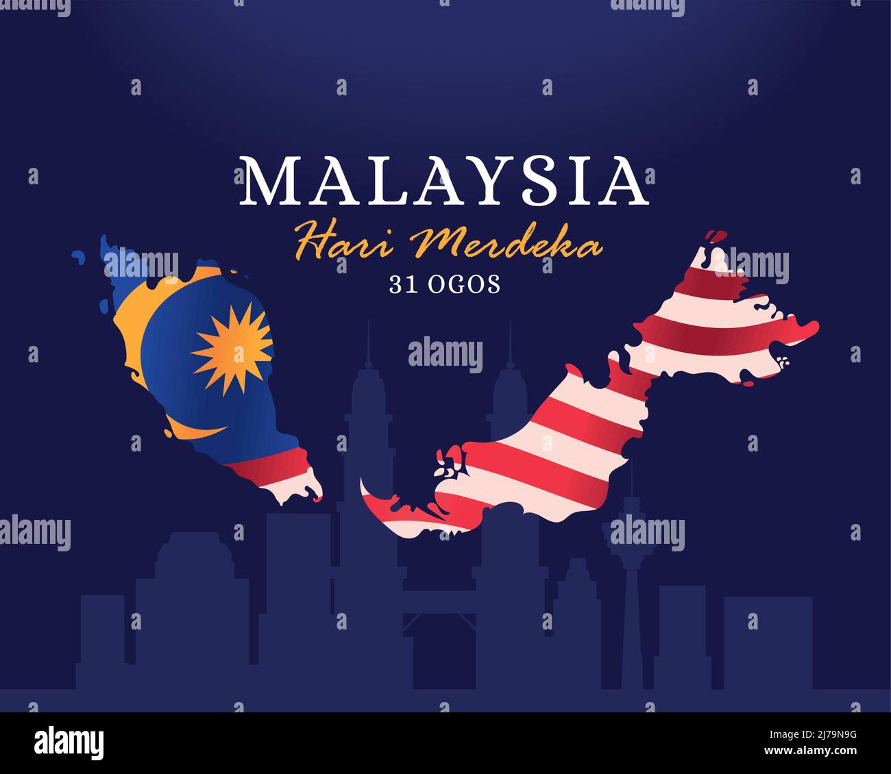 malaysia day merdeka card Stock Vector Image & Art - Alamy