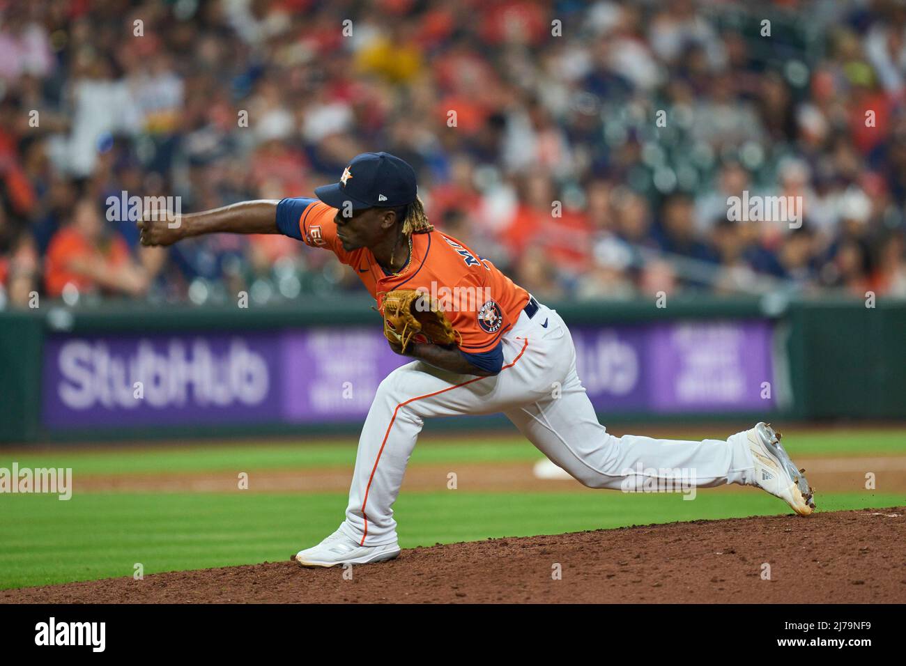 May 6 2022: Houston pitcher Rafael Montero (47) throws a pitch during ...