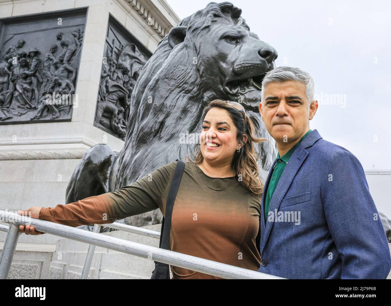 London, UK, 7th May 2022. Mayor of London, Sadiq Khan, with Naz Shah ...