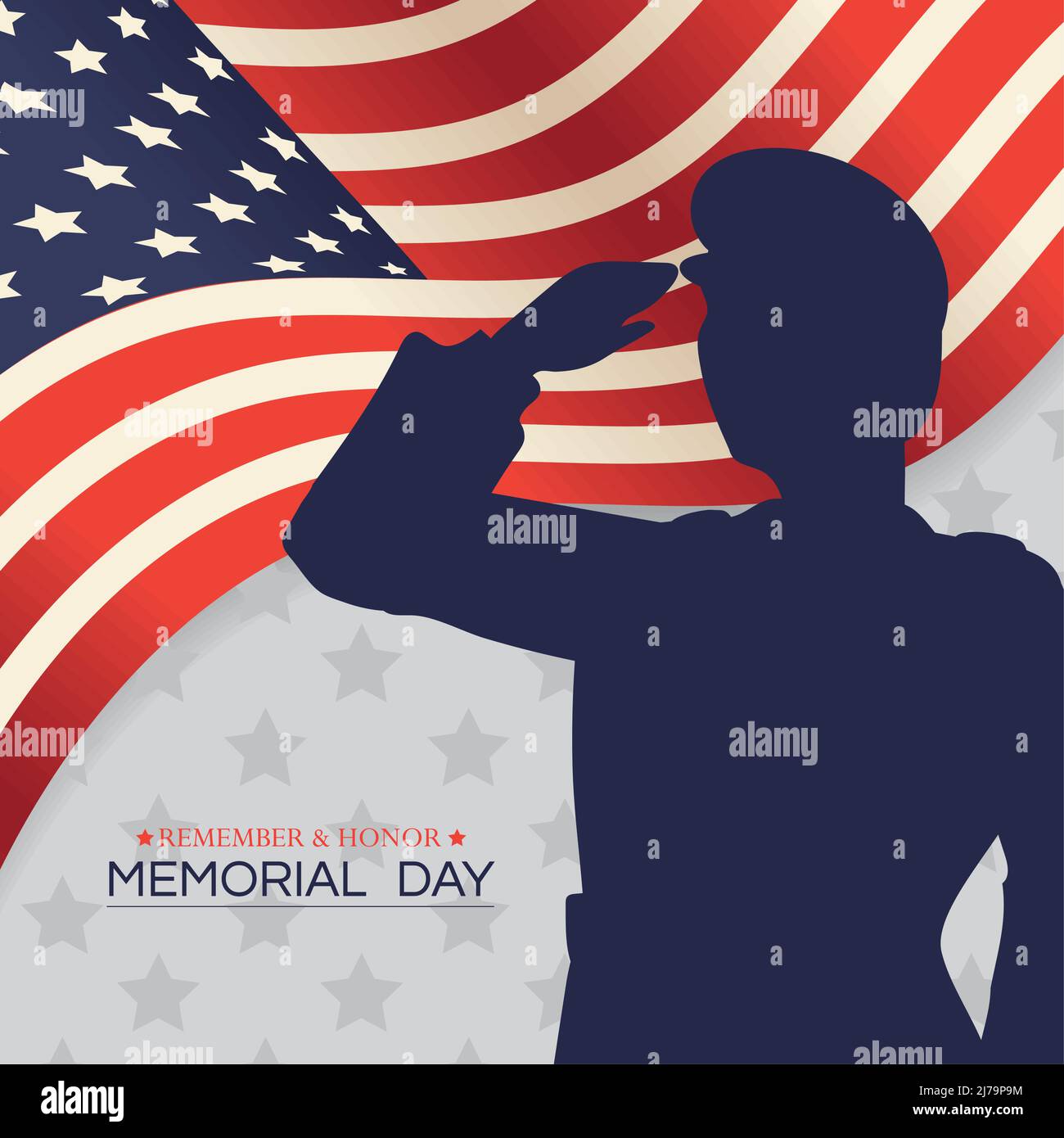 memorial day soldier and flag Stock Vector Image & Art - Alamy
