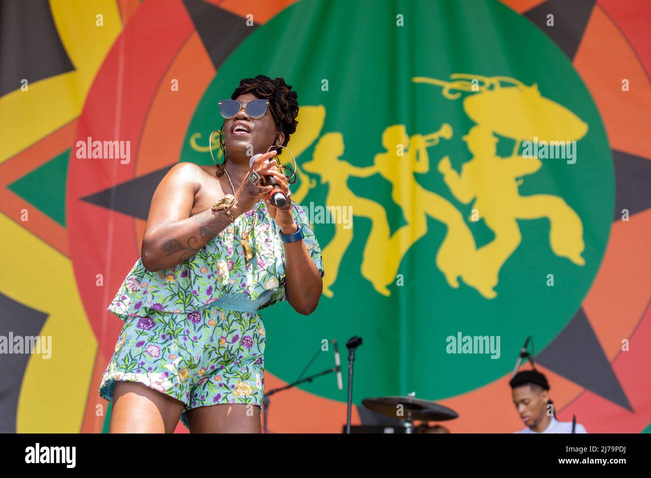Singer Erica Falls during New Orleans Jazz & Heritage Festival on May 6 ...