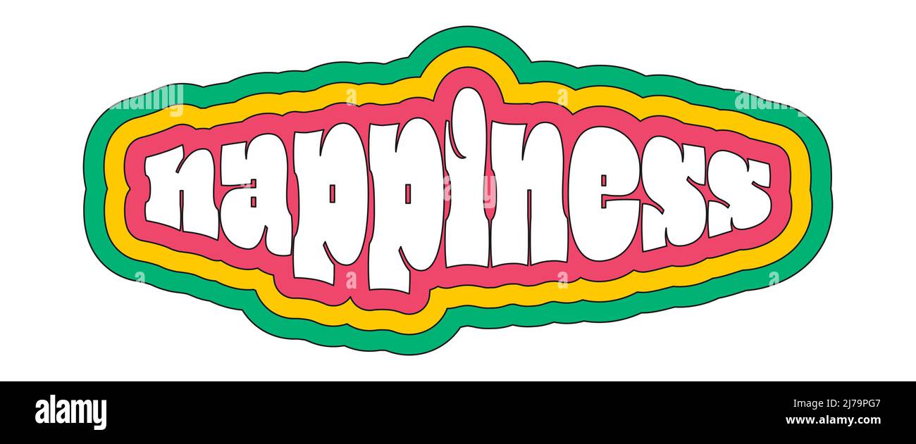 Typographic phrase Happiness. An inspiring, motivational, positive word ...
