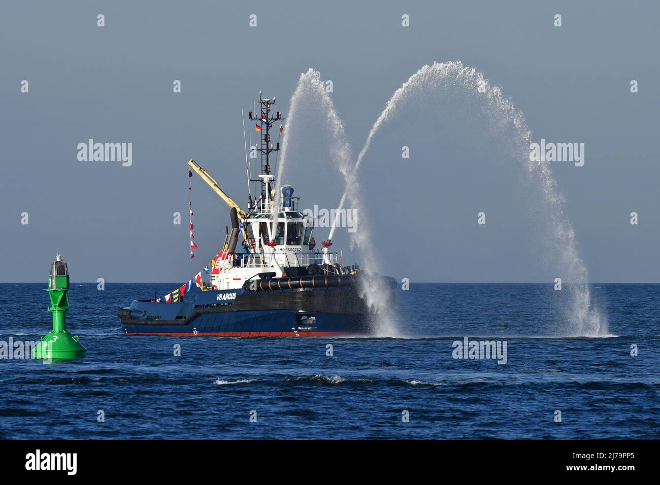 Tugboat ARGUS operating of Lübeck-Travemünde Stock Photo - Alamy