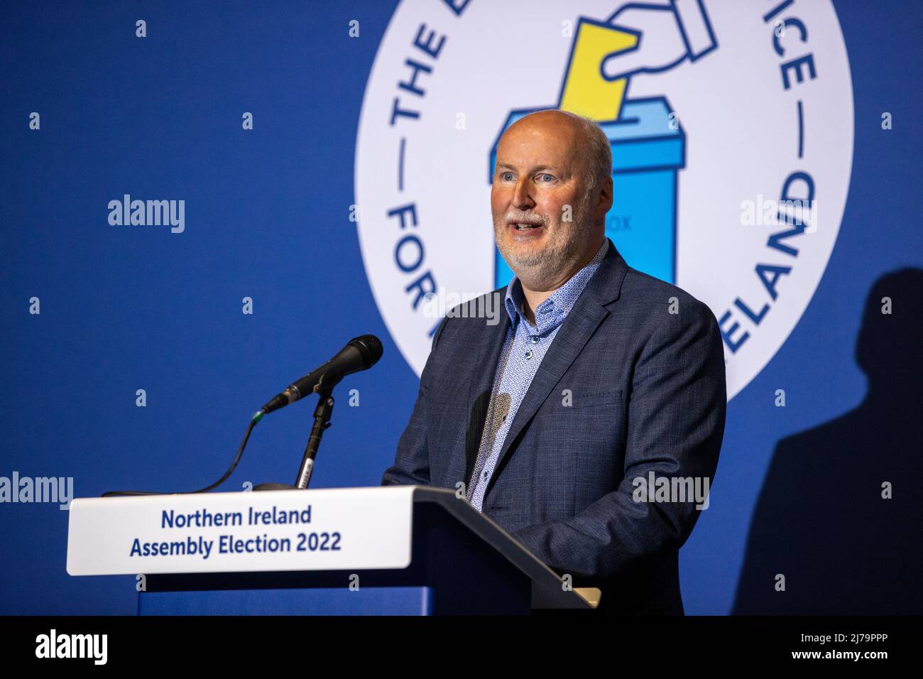 DUP's Harry Harvey giving his acceptance speech after being returned as ...