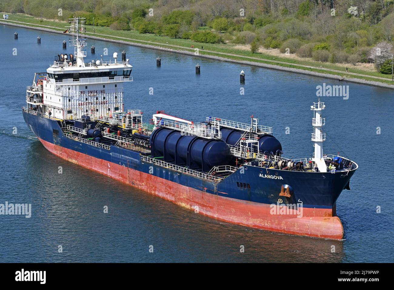 Chemical / Oil Products Tanker ALANGOVA passing the Kiel Canal Stock ...