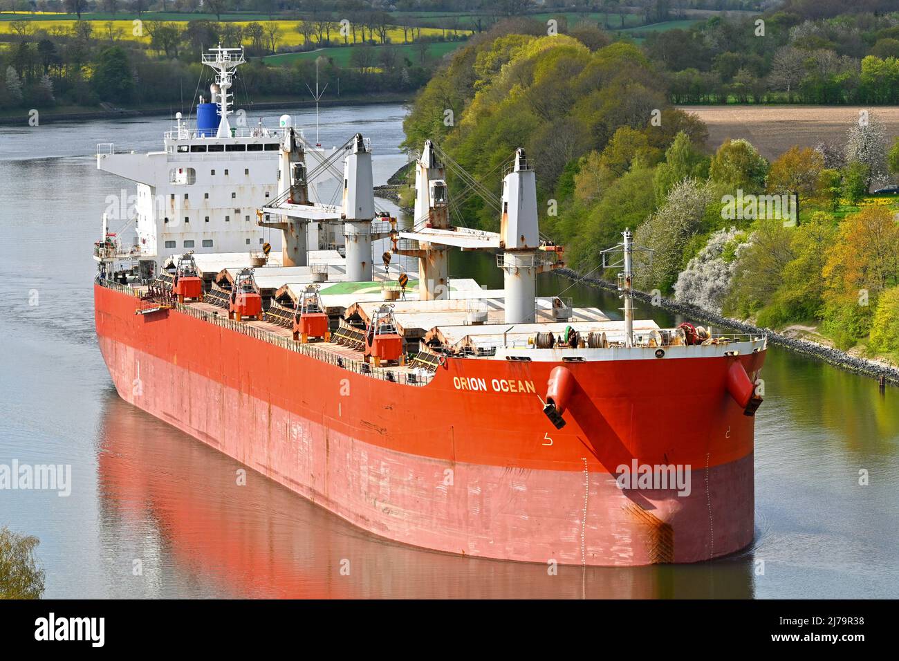 Supramax Bulk Carrier ORION OCEAN passing the Kiel Canal Stock Photo ...