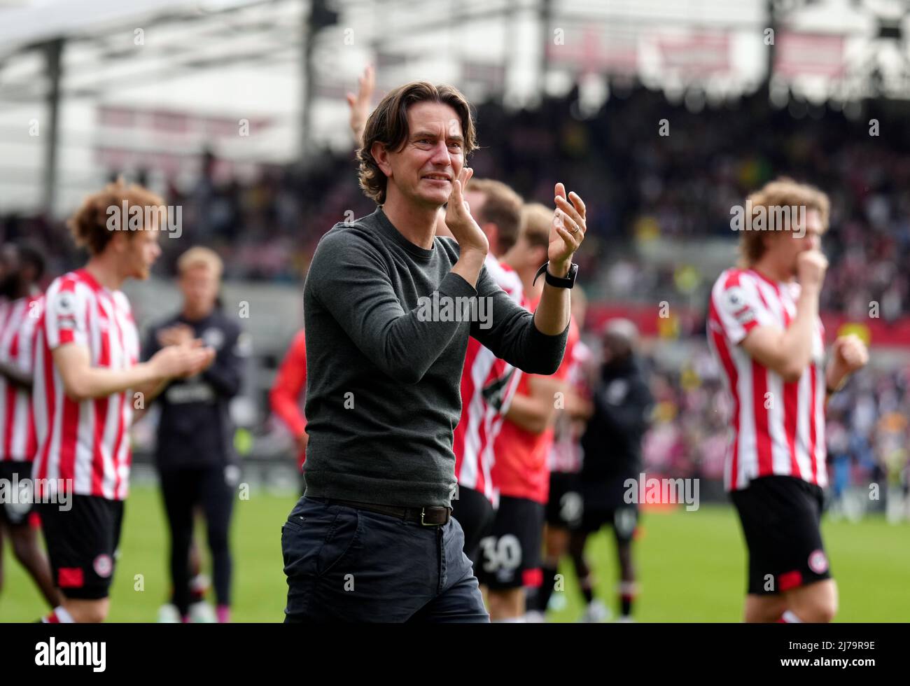 Brentford manager Thomas Frank following the Premier League match at ...