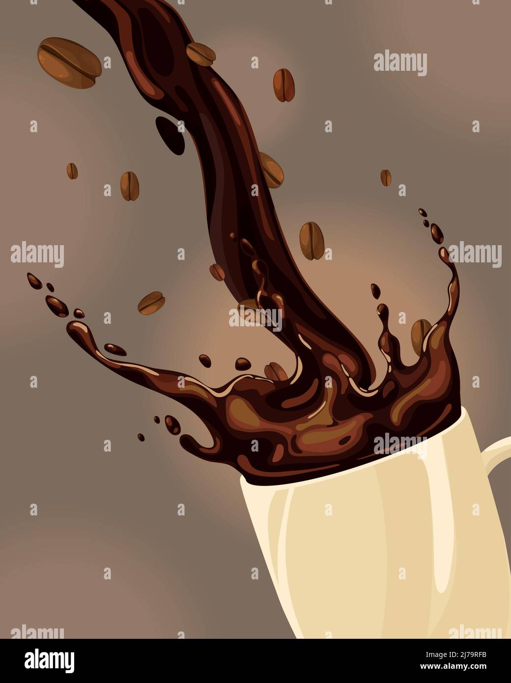 Coffee cup splashing liquid Stock Vector Images - Alamy