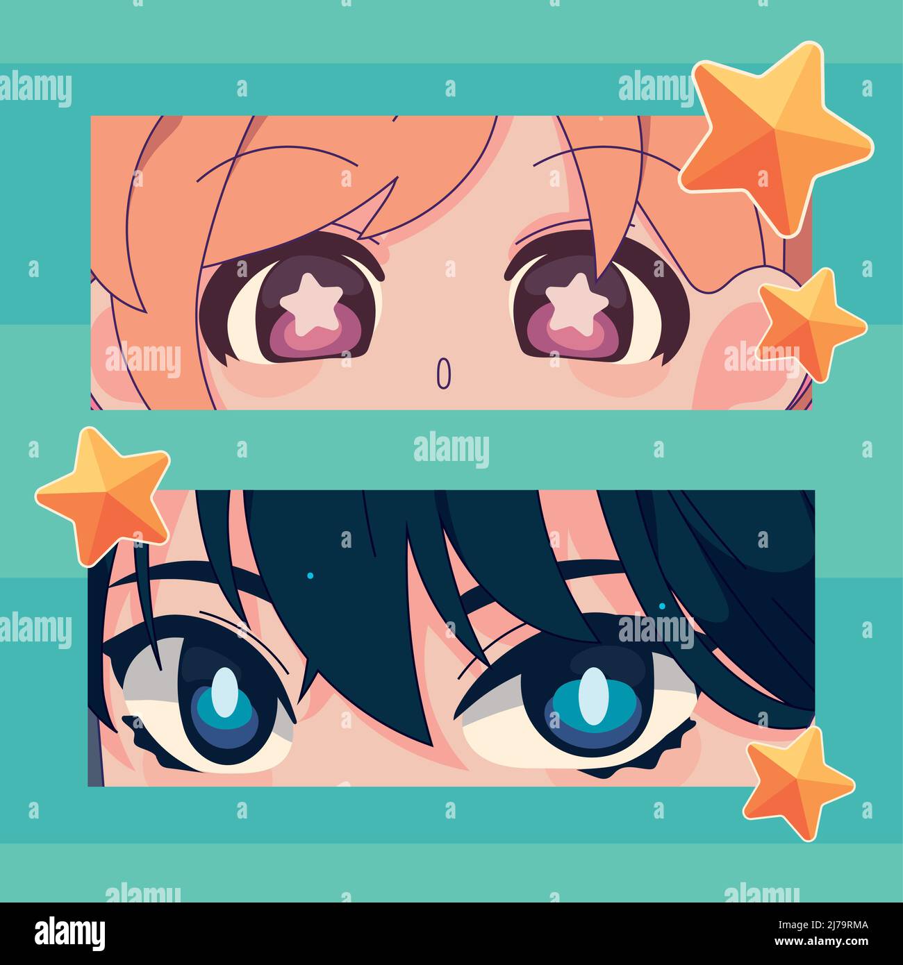 anime face girls Stock Vector Image & Art - Alamy
