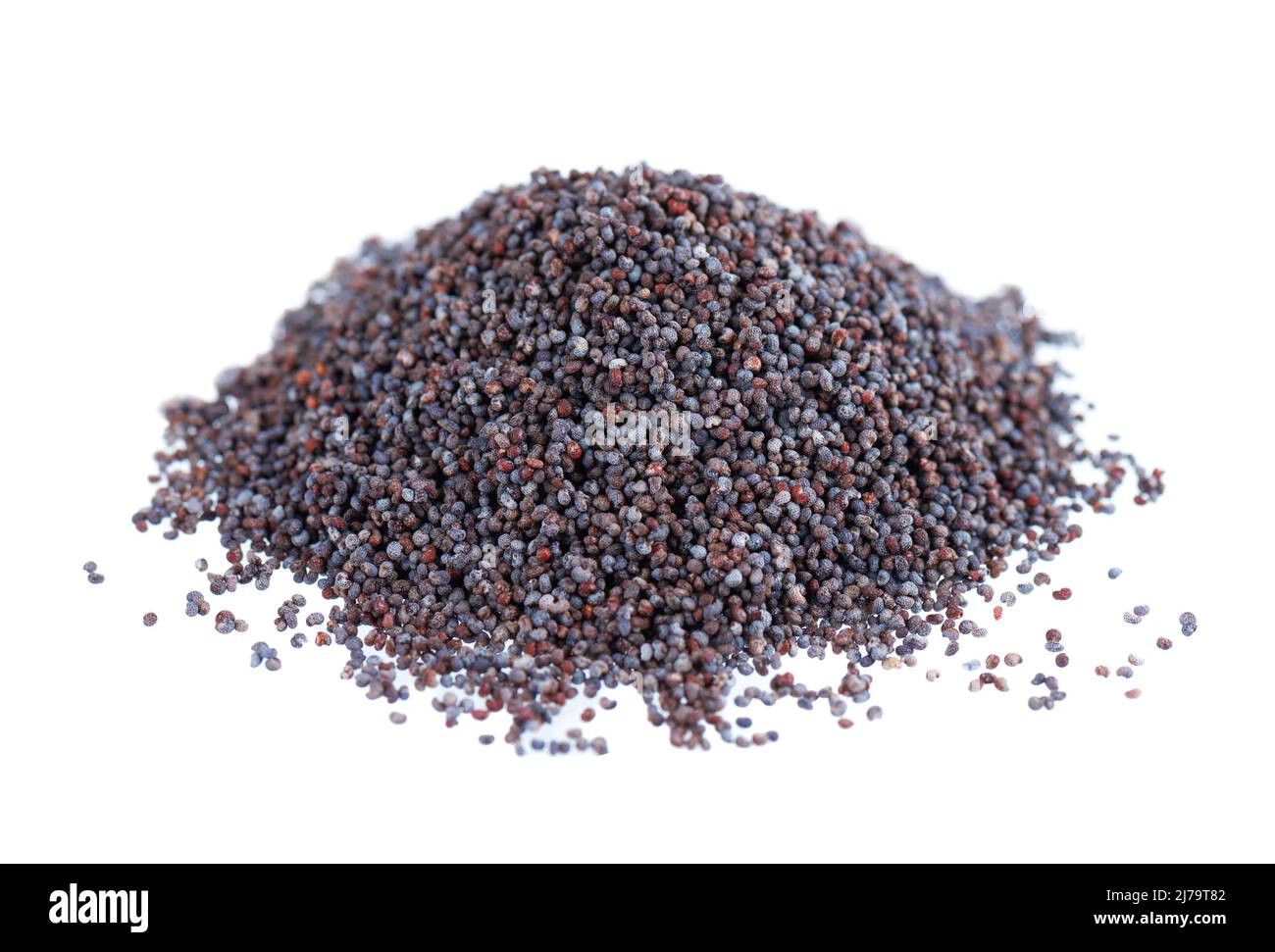 Poppy seeds isolated on white background. Organic spice blue ...