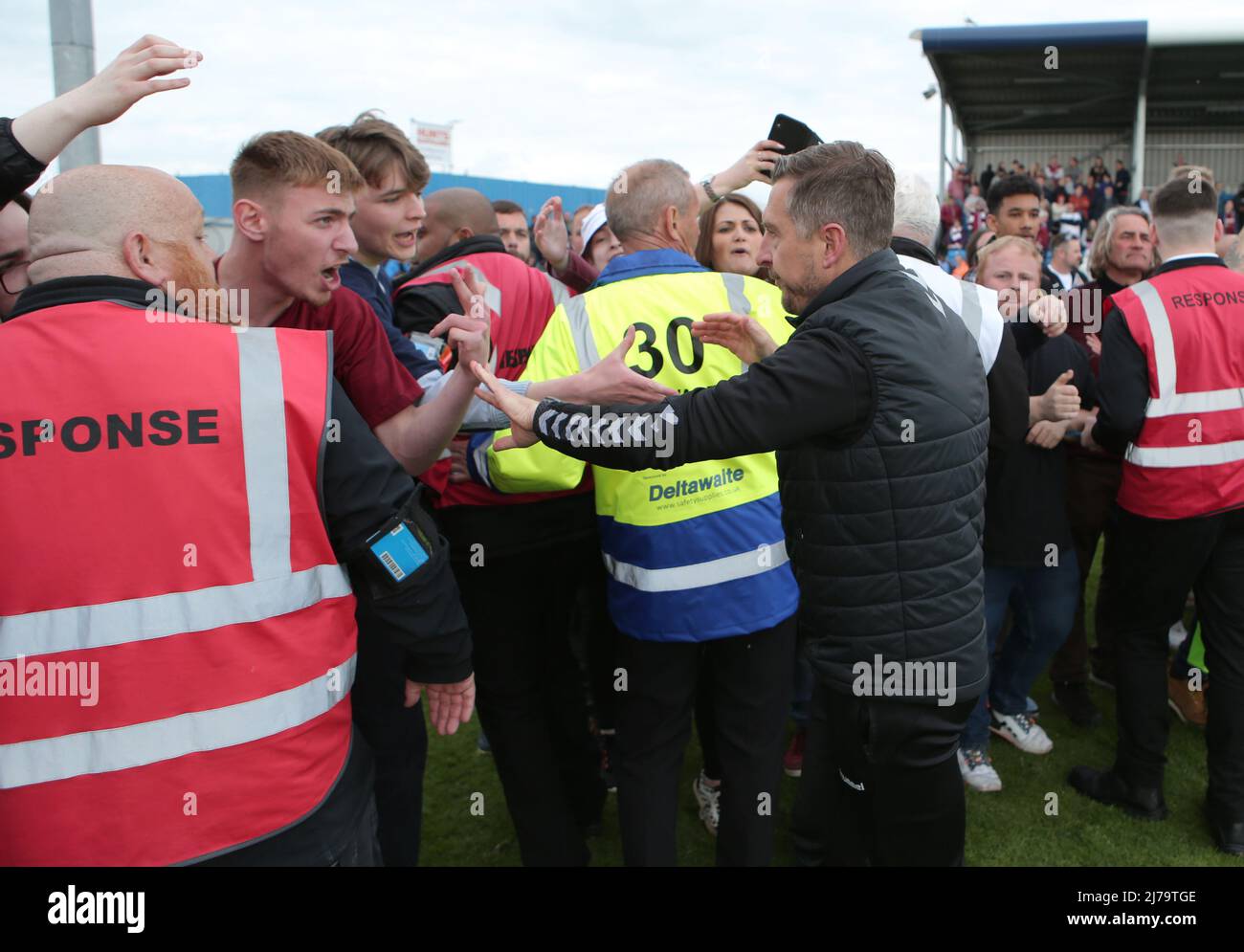 Northampton Town manager Jon Brady with fans after the Sky Bet League ...
