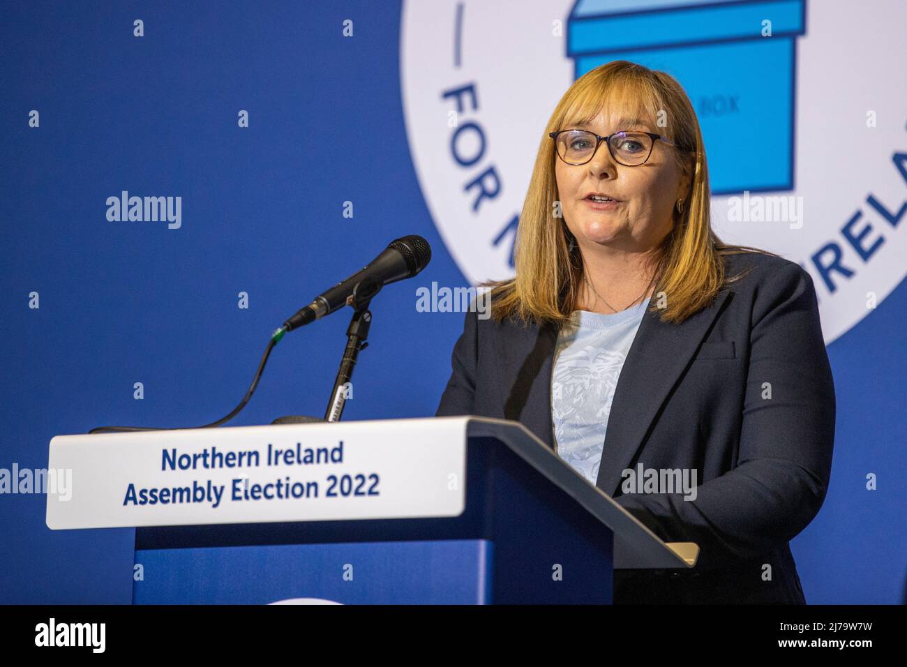 DUP's Michelle McIlveen giving her acceptance speech at the Titanic ...