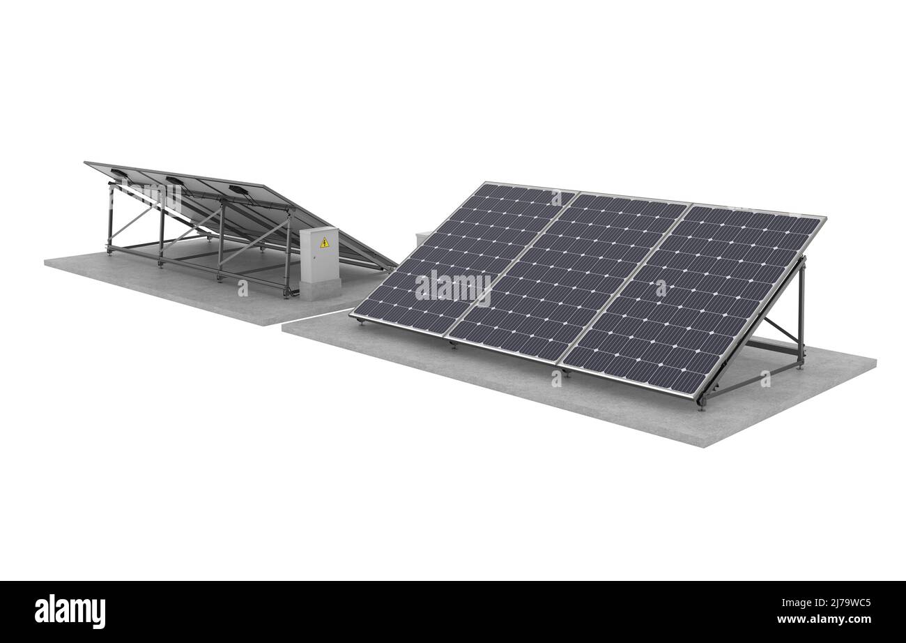 Solar panel isolated on white background, 3D rendering Stock Photo - Alamy